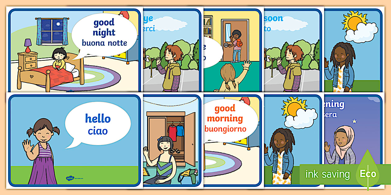 English Greetings Display Poster English/Italian - English Greetings ...