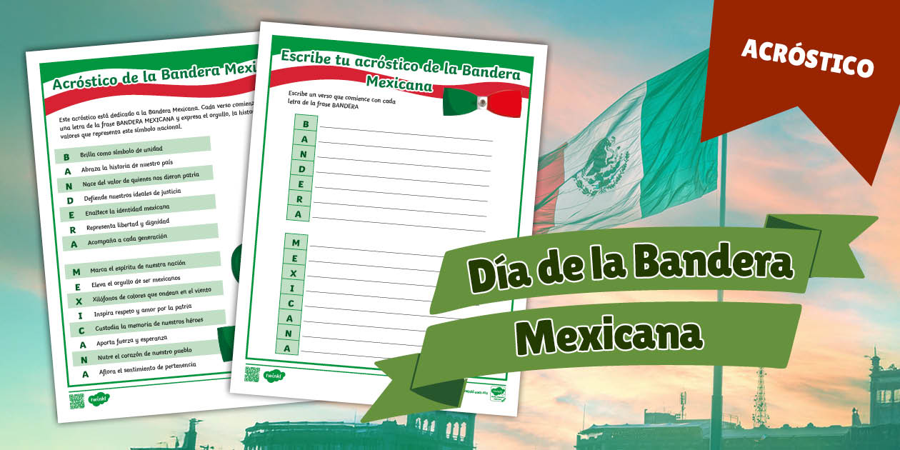 Acróstico del Día de la Bandera para niños
