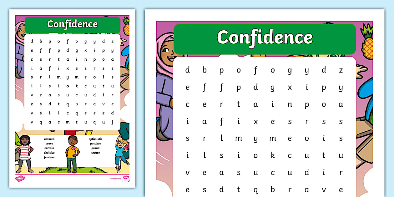 Confidence Word Search (teacher made) - Twinkl