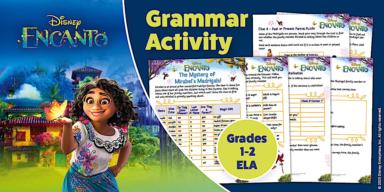 Encanto: Grammar Mystery for 1st-2nd Grade
