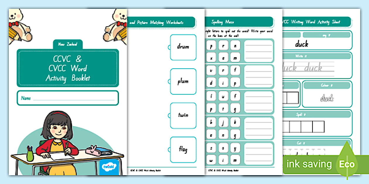 NZ CCVC CVCC Word Activity Booklet (teacher made) - Twinkl