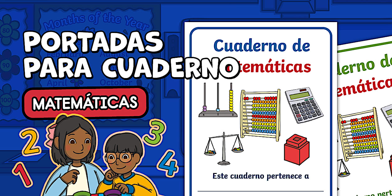 Portadas para Cuaderno de Matemáticas - Twinkl Colombia