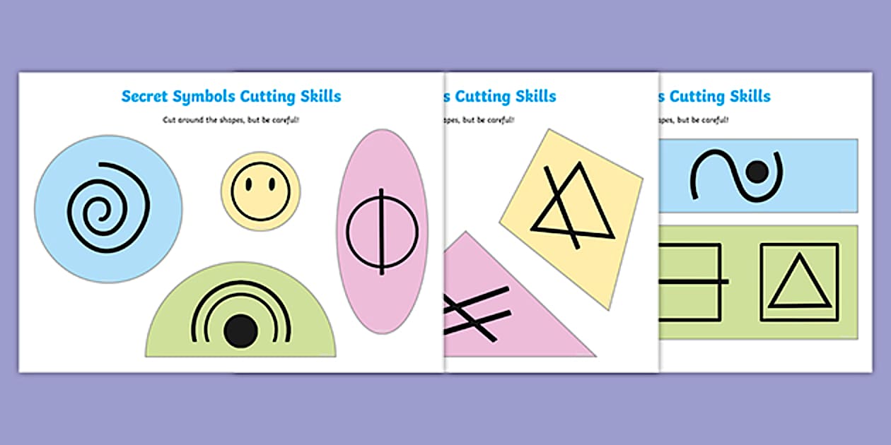 Secret Symbol Cutting Skills (teacher made) - Twinkl