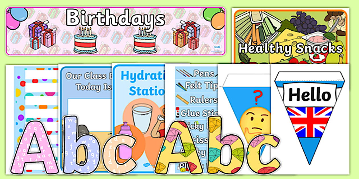 Top 10 KS1 Classroom Set Up Resource Pack (teacher made)