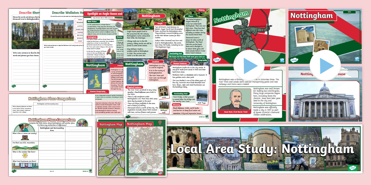 Nottingham Local Area Study Teaching Pack - Twinkl