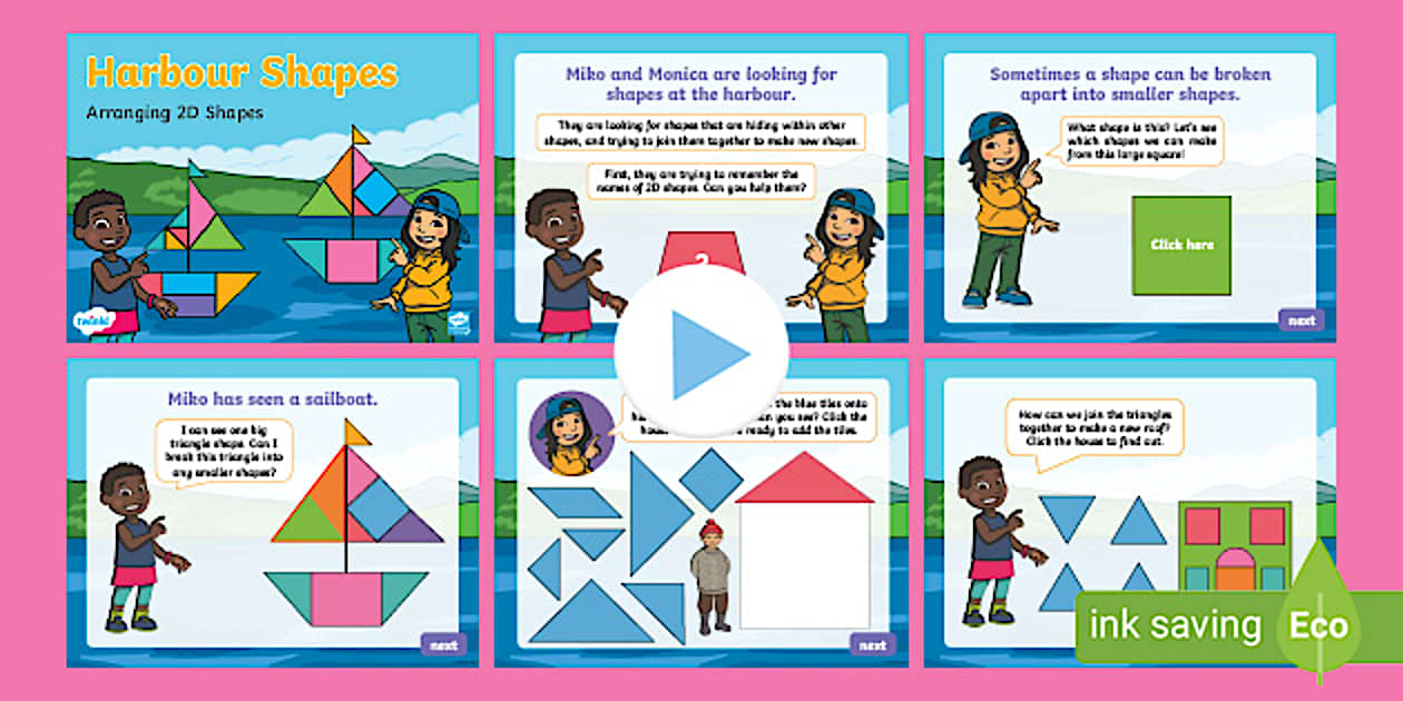 👉 Harbour Shapes Arranging 2D Shapes PowerPoint - Twinkl