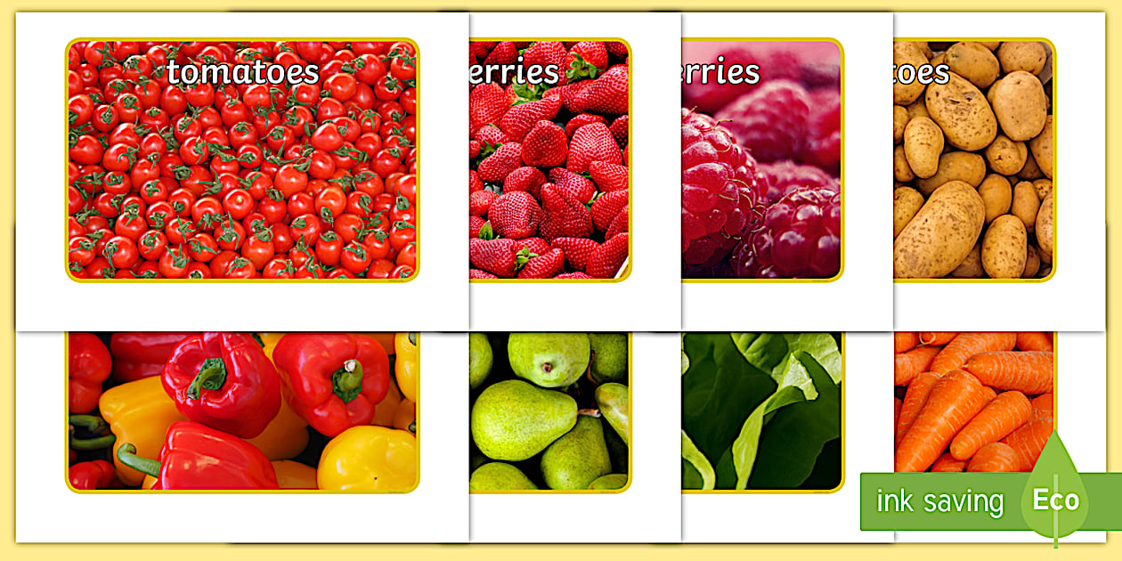 Fruit and Vegetable Display Posters - EYFS Parks and Gardens