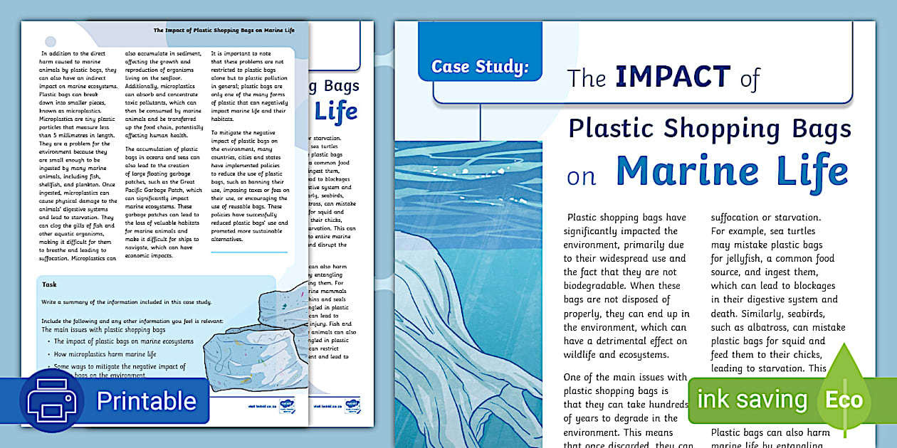 Case Study: Impact of Plastic Shopping Bags on Marine Life