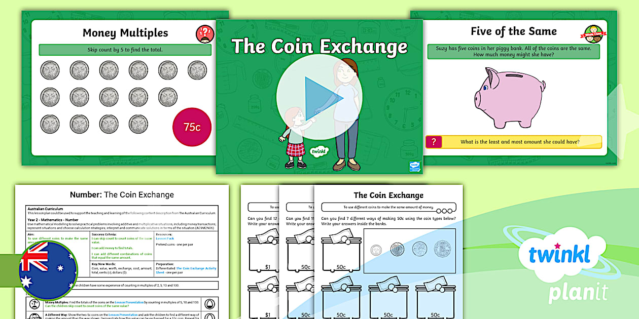 Year 2 Combinations of Coins Lesson 1 (teacher made)