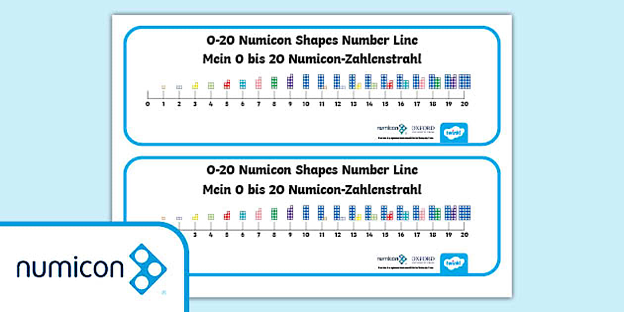 Number Line 0-20 Counting Number Line English/German