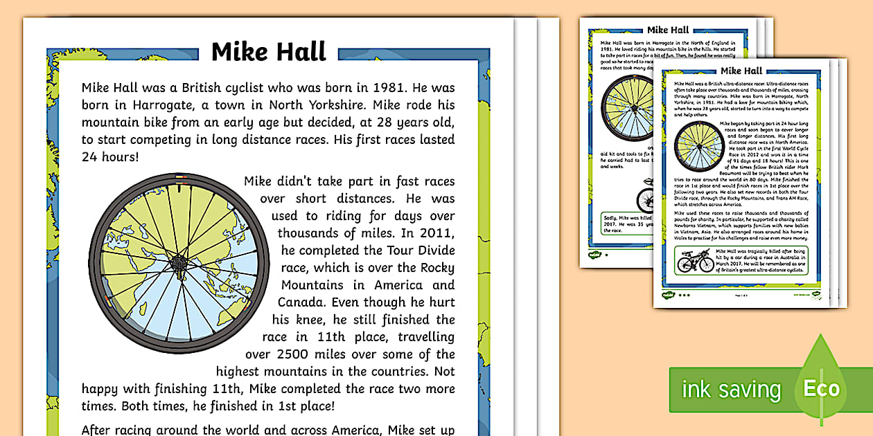 Lower Ability KS1 Mike Hall Differentiated Reading Comprehension Activity