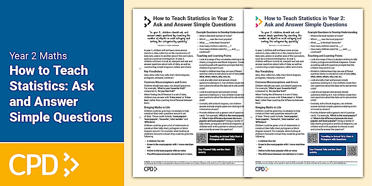 How to Teach Statistics in Year 2: Ask and Answer Simple Questions