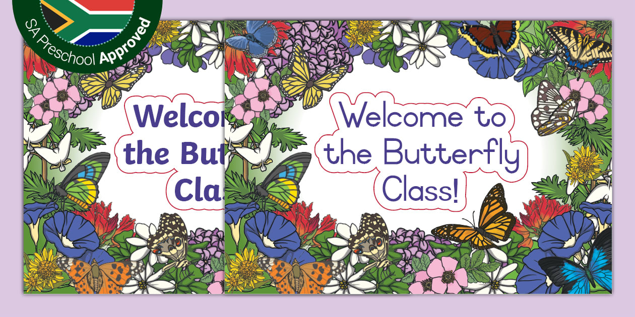 Butterfly -Themed Welcome Display Poster