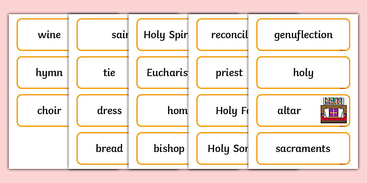 First Holy Communion Word Cards - Twinkl