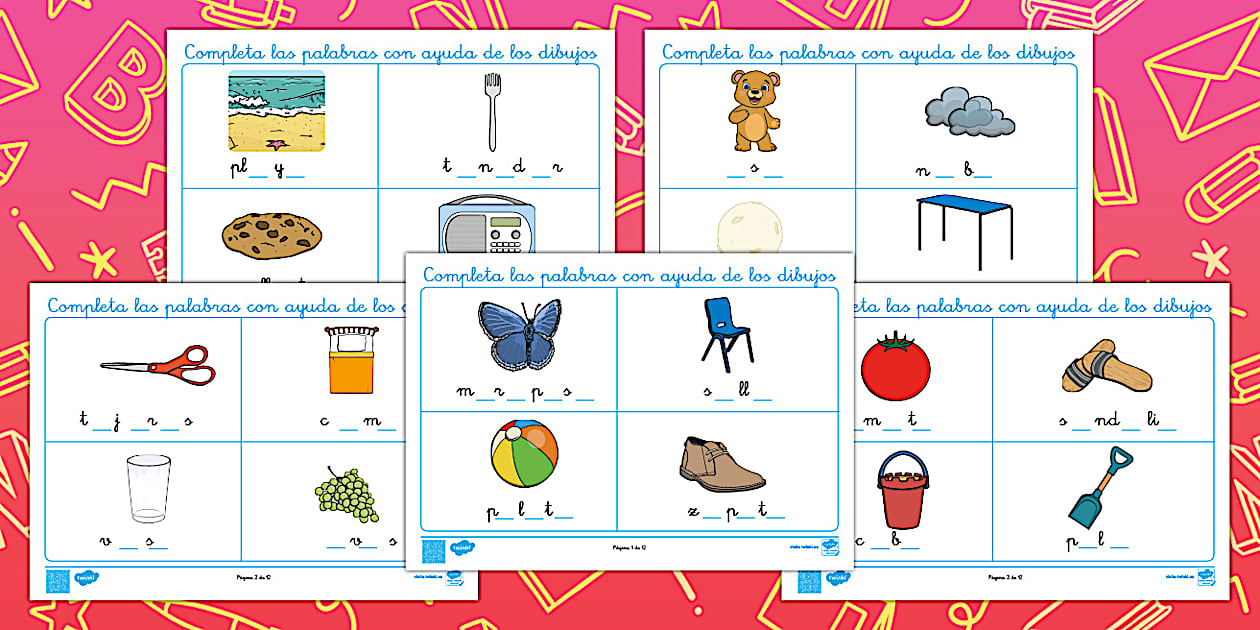 Fichas de actividad: Completa las palabras y las frases