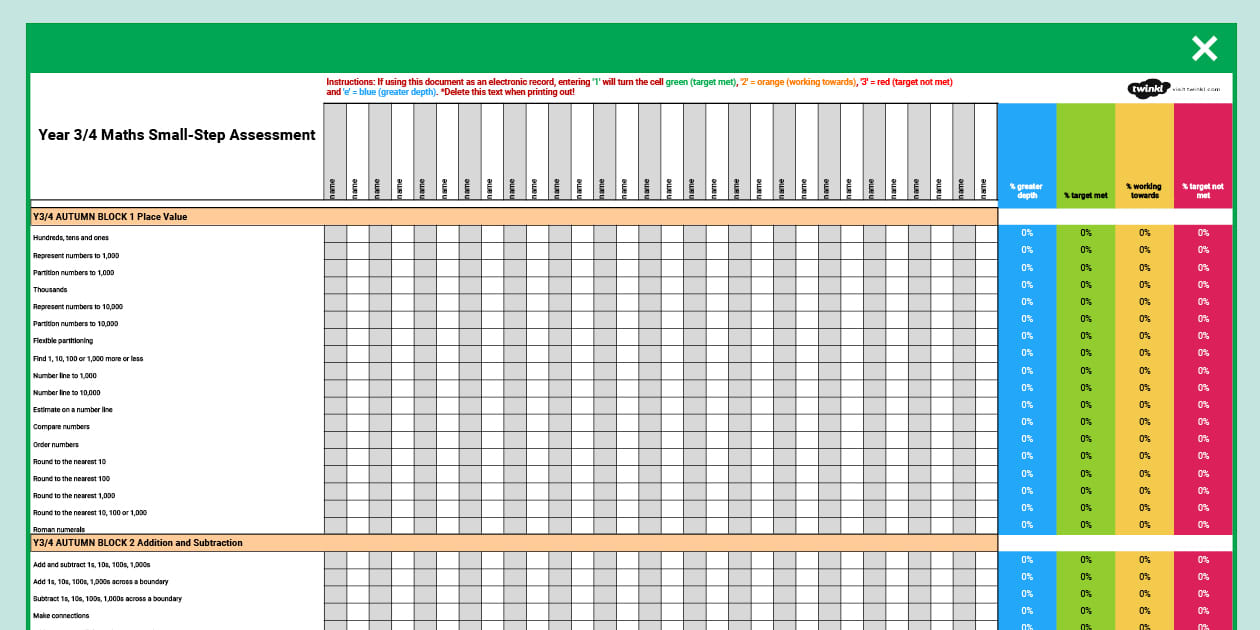 👉 Year 3/4 WRM Mixed-Age Tracker (teacher made) - Twinkl