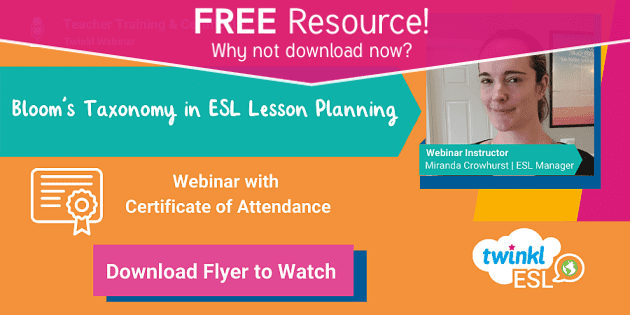 FREE! - Webinar: Bloom's Taxonomy in ESL Lesson Planning | Twinkl
