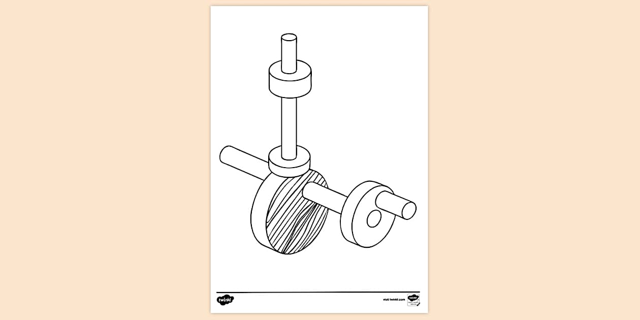 Eccentric Cam Colouring Sheet | Colouring Sheets - Twinkl