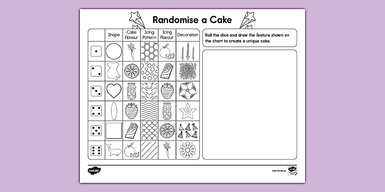 Randomise a Cake Drawing Template (teacher made) - Twinkl