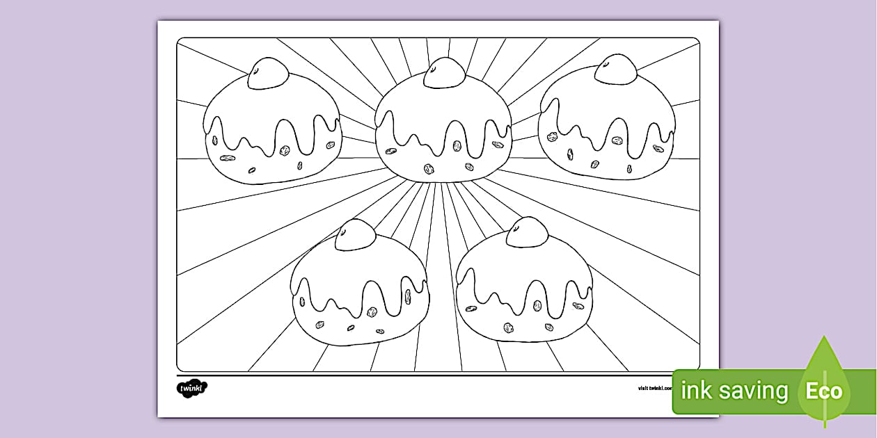 Currant Buns Colouring Page (teacher made) - Twinkl