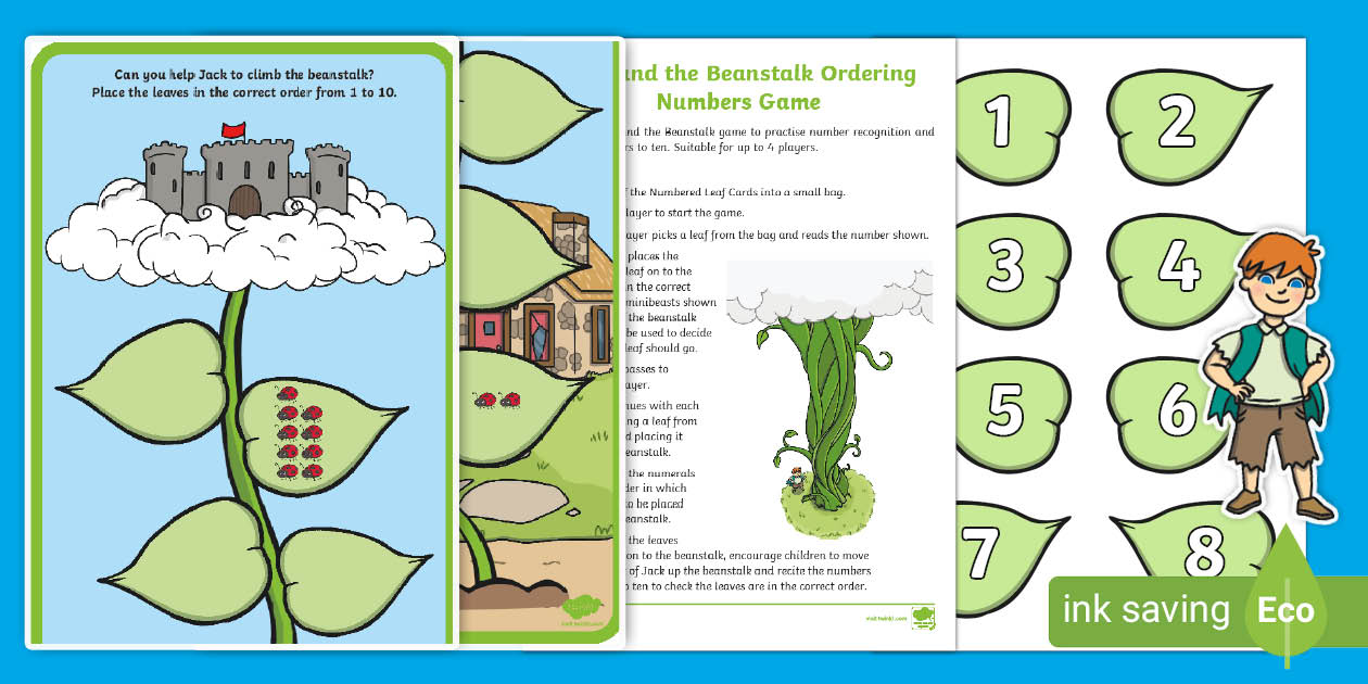 👉 Jack and the Beanstalk Ordering Numbers to 10 Game