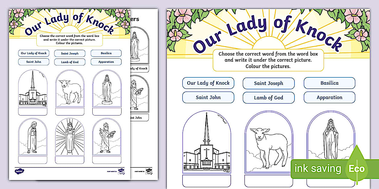 Our Lady of Knock Activity Sheet (teacher made) - Twinkl