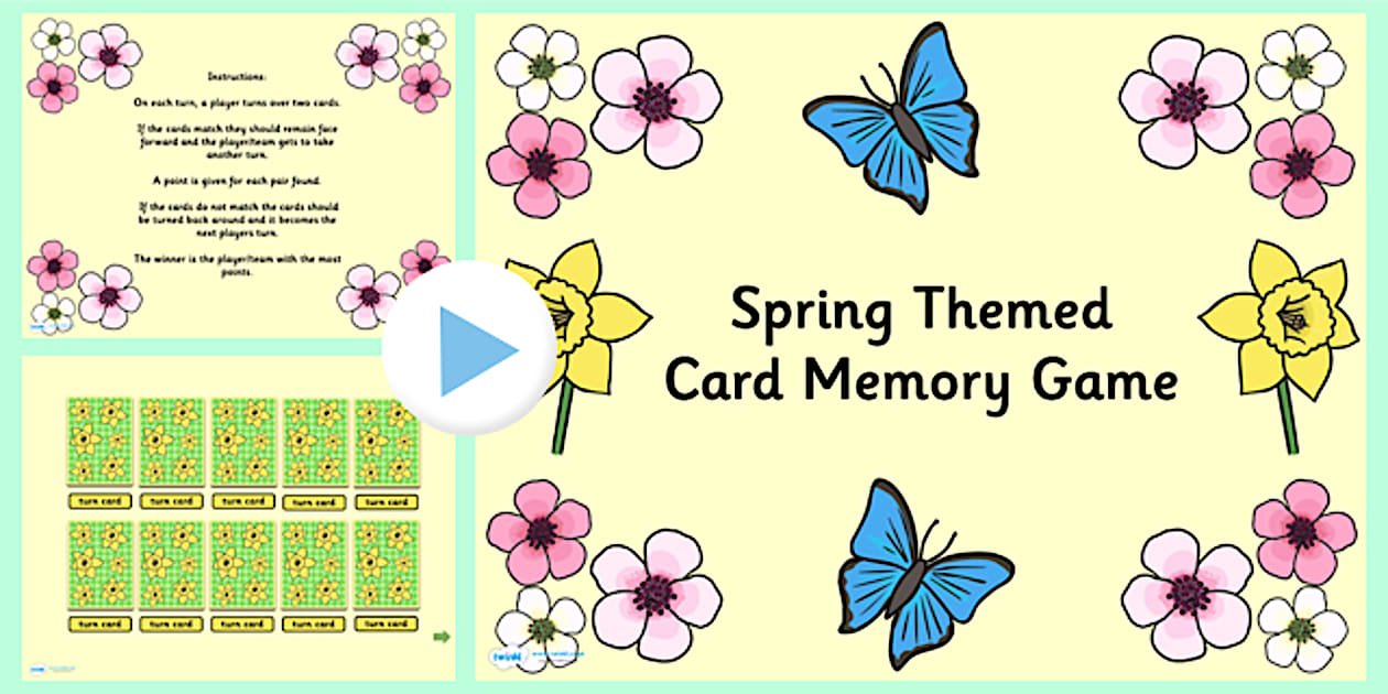 Spring Themed Card Matching PowerPoint Game (Teacher-Made)