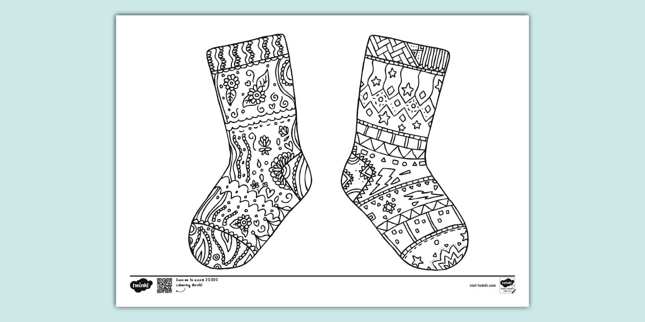 Odd Socks Mindfulness Colouring Page - Twinkl