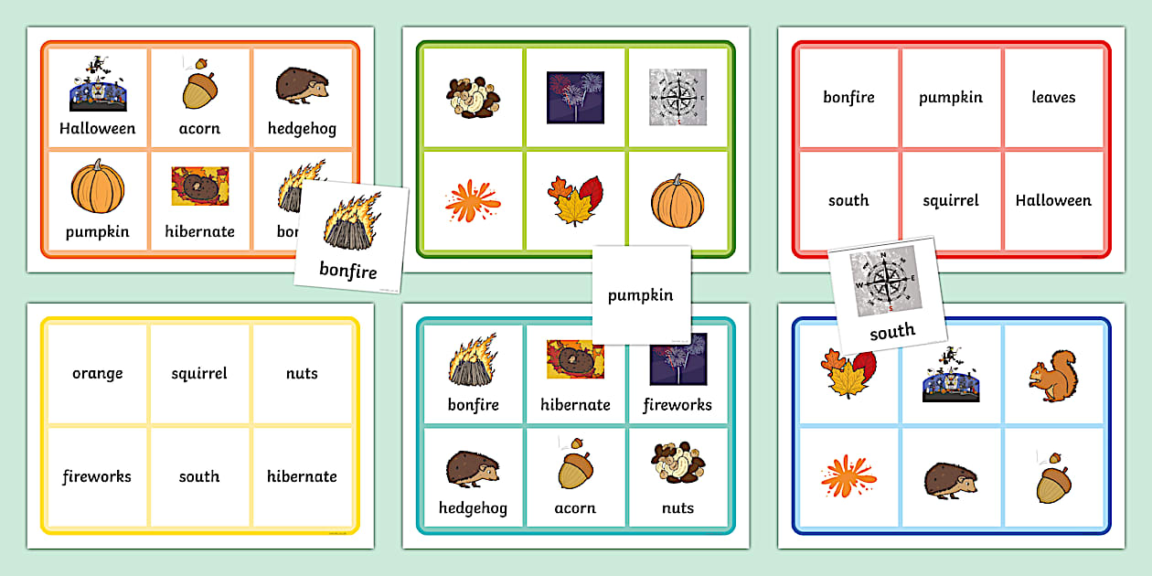 Editable Autumn Bingo Game (teacher made) - Twinkl