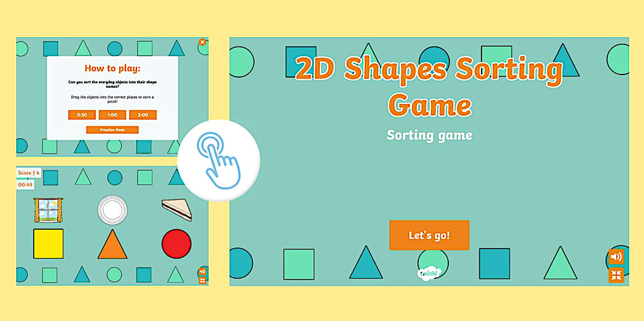 2D Shapes Sorting Game (teacher made) - Twinkl
