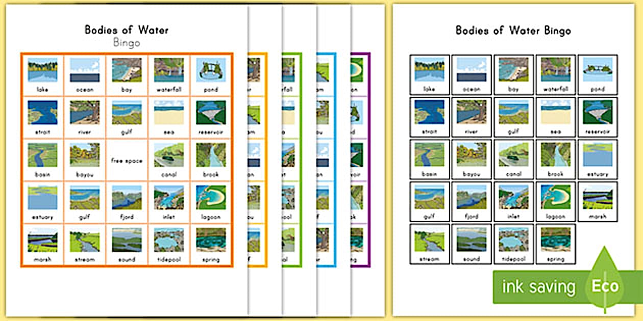 Bodies of Water Bingo (Teacher-Made) - Twinkl