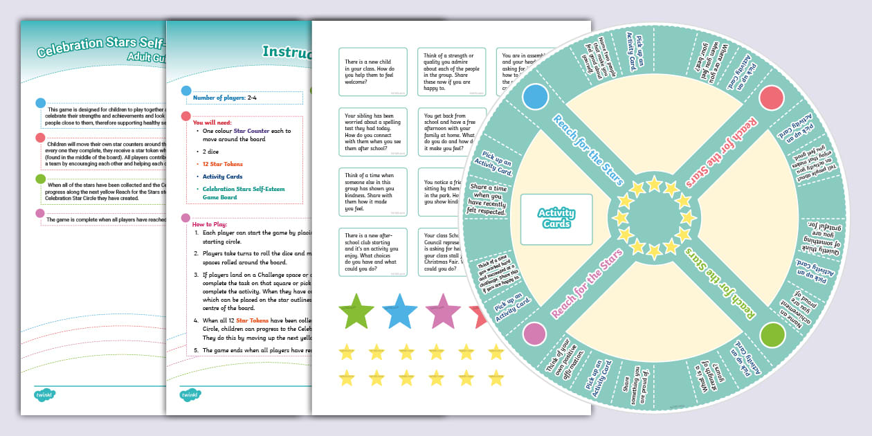 Celebration Stars Self-Esteem Board Game - Twinkl - KS2