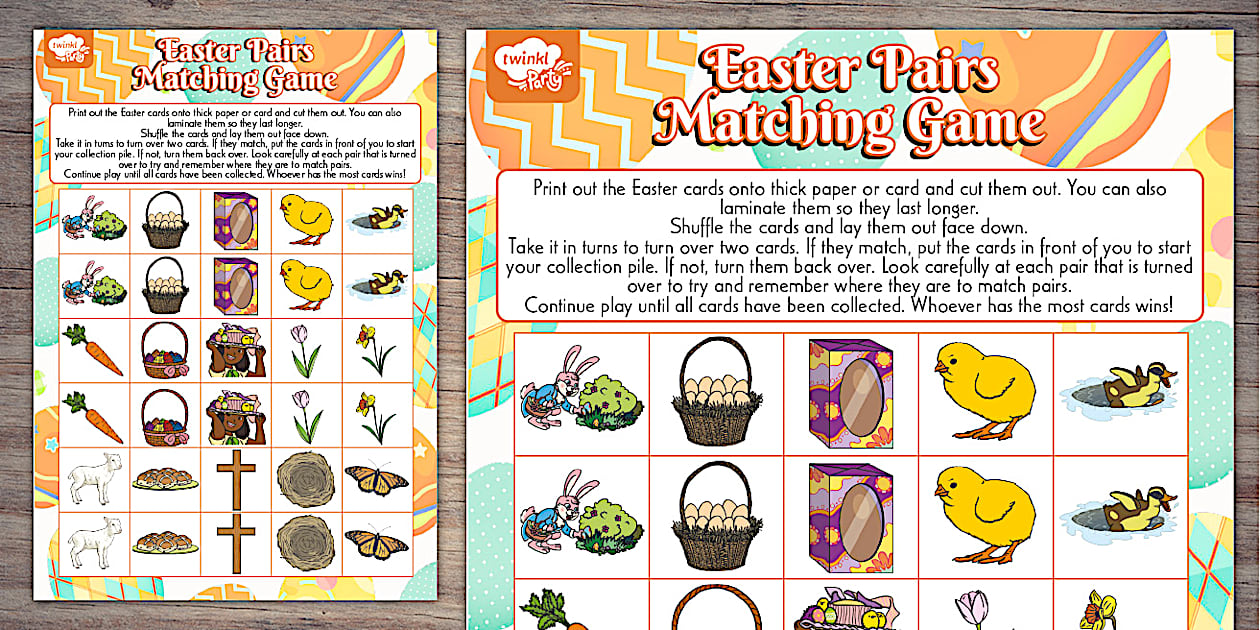 Easter Matching Pairs Game Printable | Twinkl Party - Twinkl