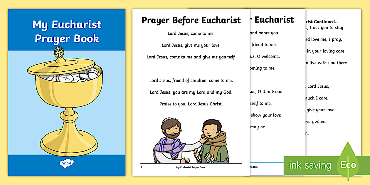 Roman Catholic Eucharist Prayer Book Print-Out - Twinkl