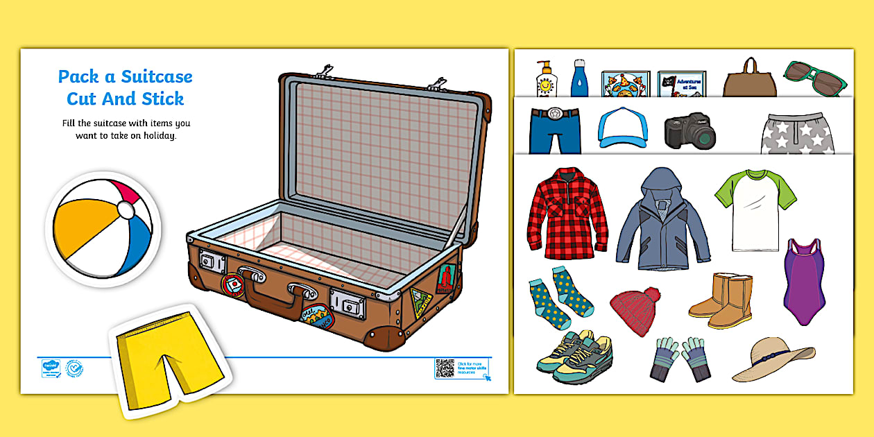 Pack a Suitcase Cut and Stick Activity - Teaching Resources
