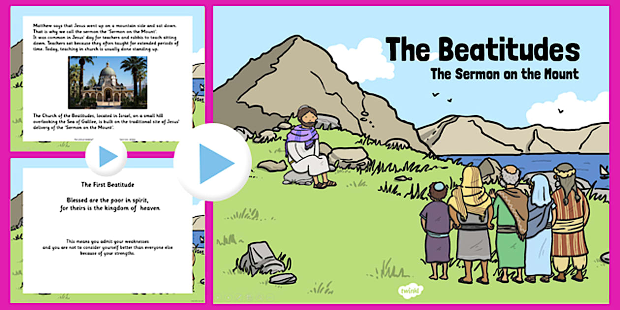 The Beatitudes Sermon on the Mount PowerPoint - Twinkl