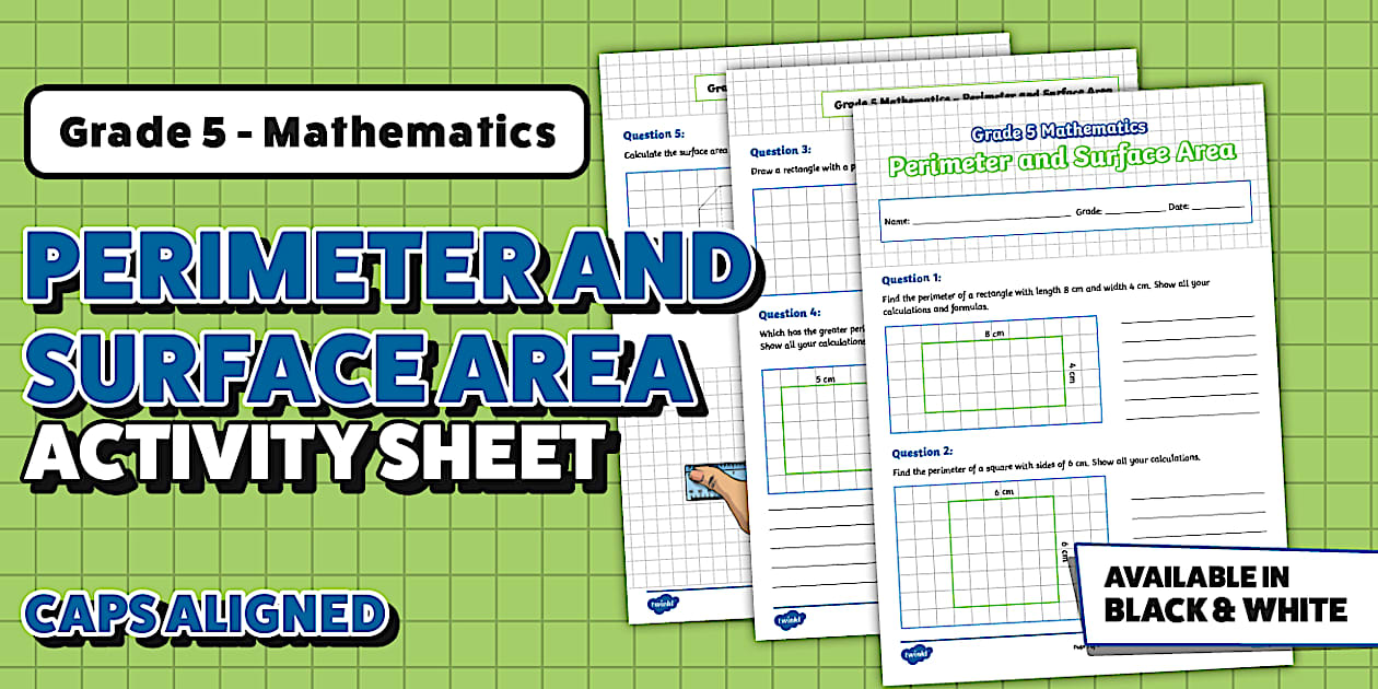 Grade 5 - Maths - Term 4 - Perimeter and Surface Area - Activity Sheet ...