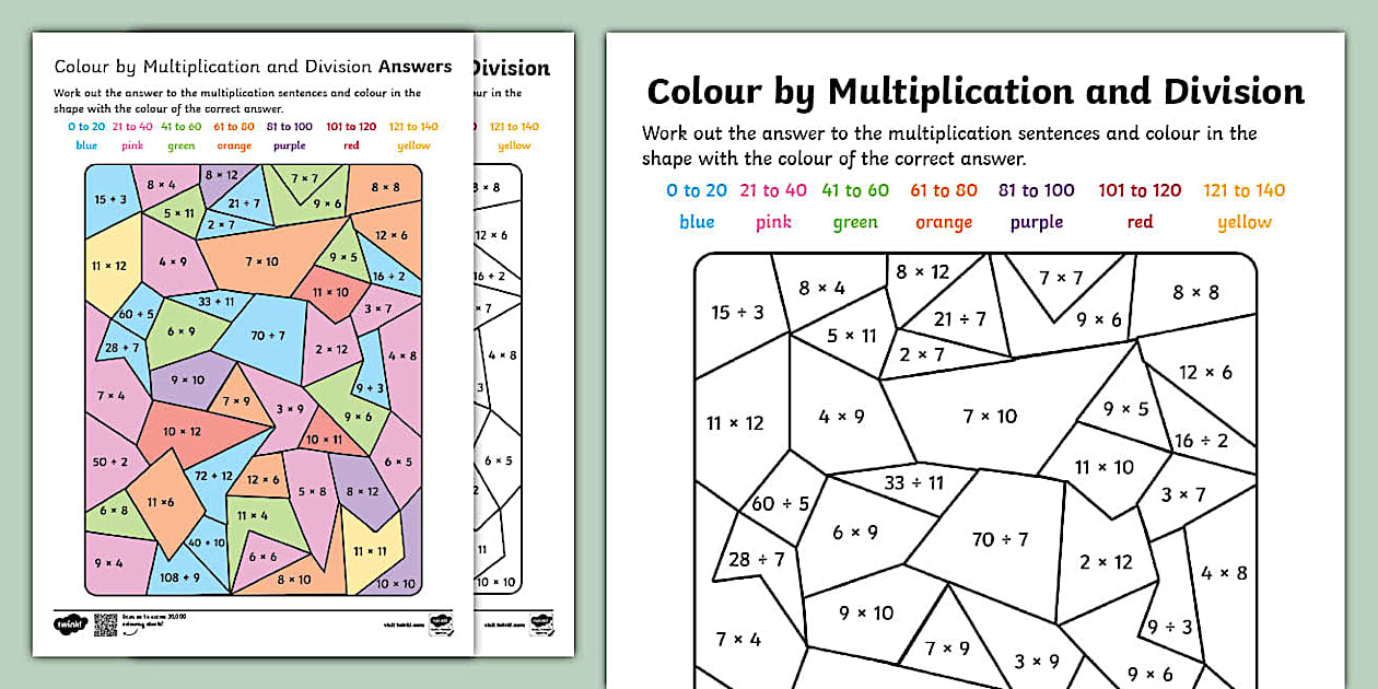 Color by Number Multiplication and Division | Twinkl USA