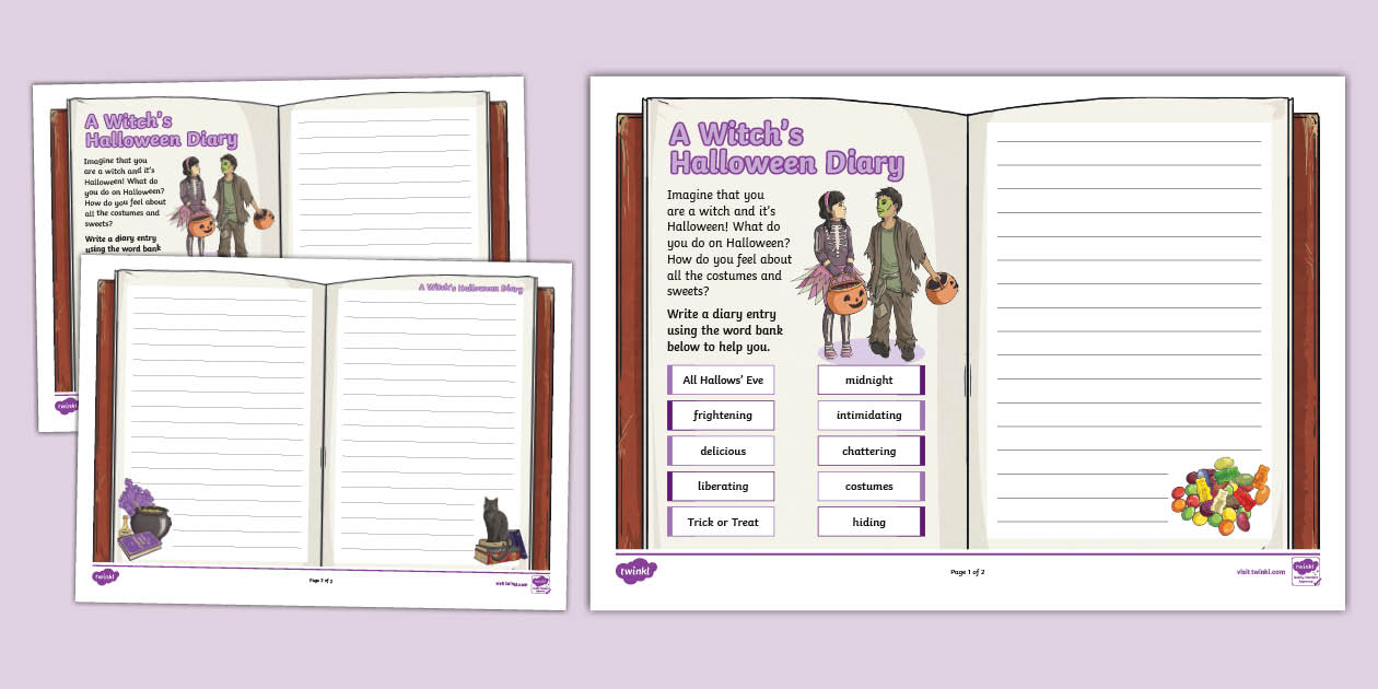 Diary of a Witch on Halloween Writing Frame (teacher made)