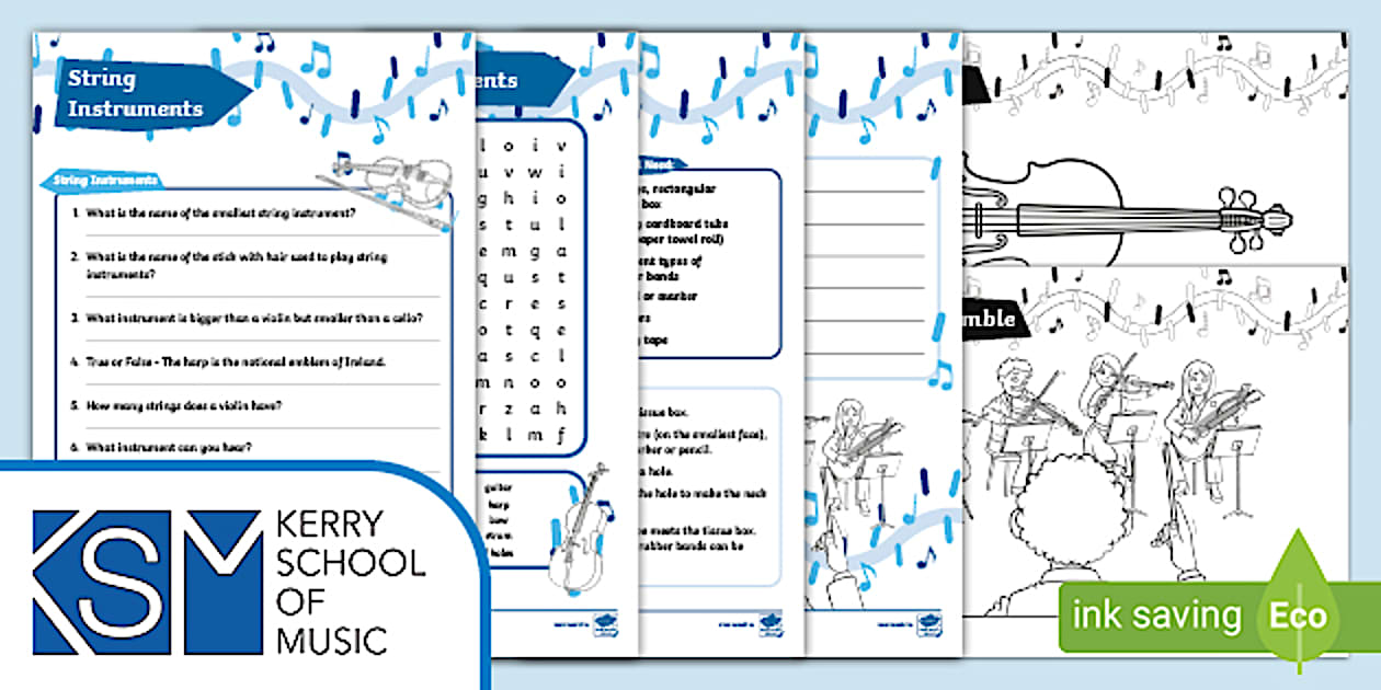 FREE! - String Instrument Worksheets | Twinkl Learning Resources