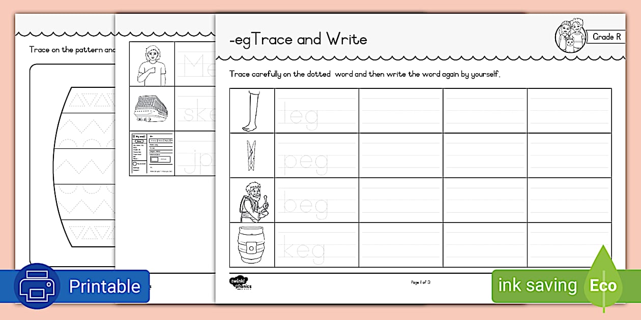 Trace and Write Grade 1 -eg (teacher made) - Twinkl