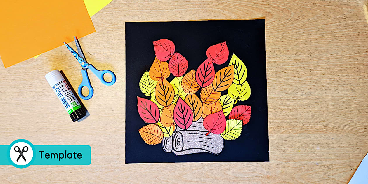 Bonfire Collage | Bonfire Night Crafts (Teacher-Made)