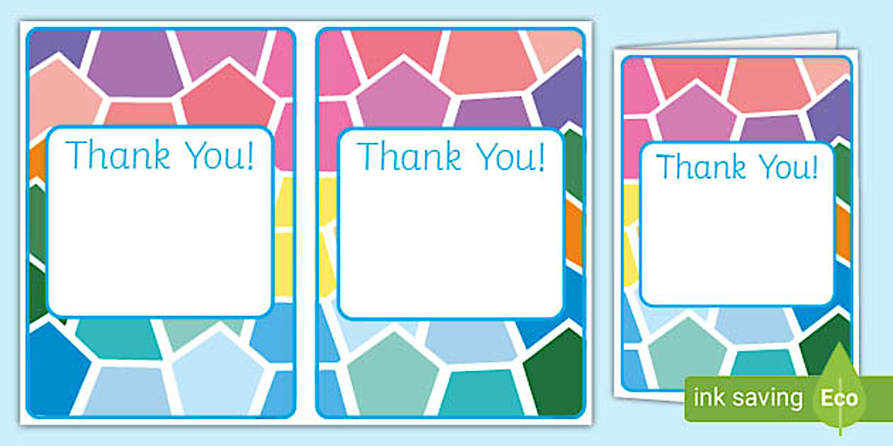 Rainbow Themed Birthday Party Thank You Cards (teacher made)