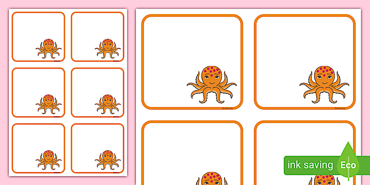 Octopus Peg Labels (teacher made) - Twinkl