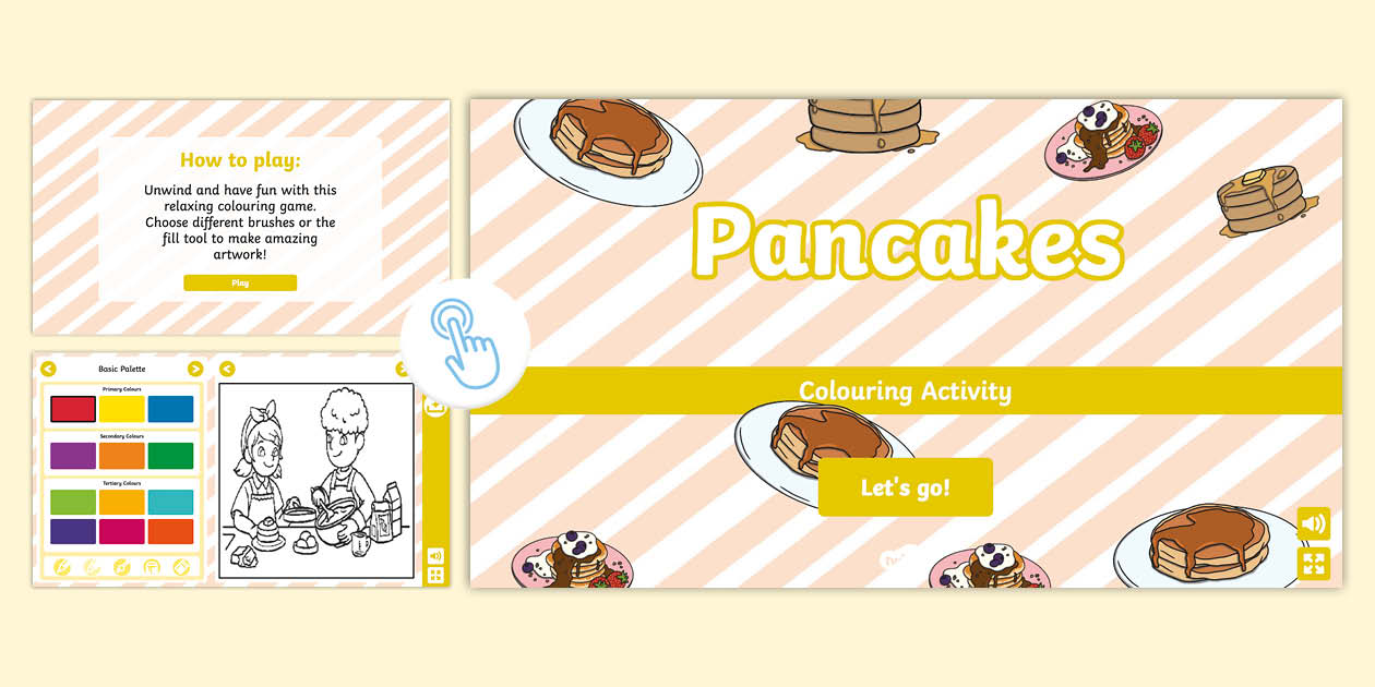 Pancakes Interactive Colouring - Twinkl Colouring - Twinkl