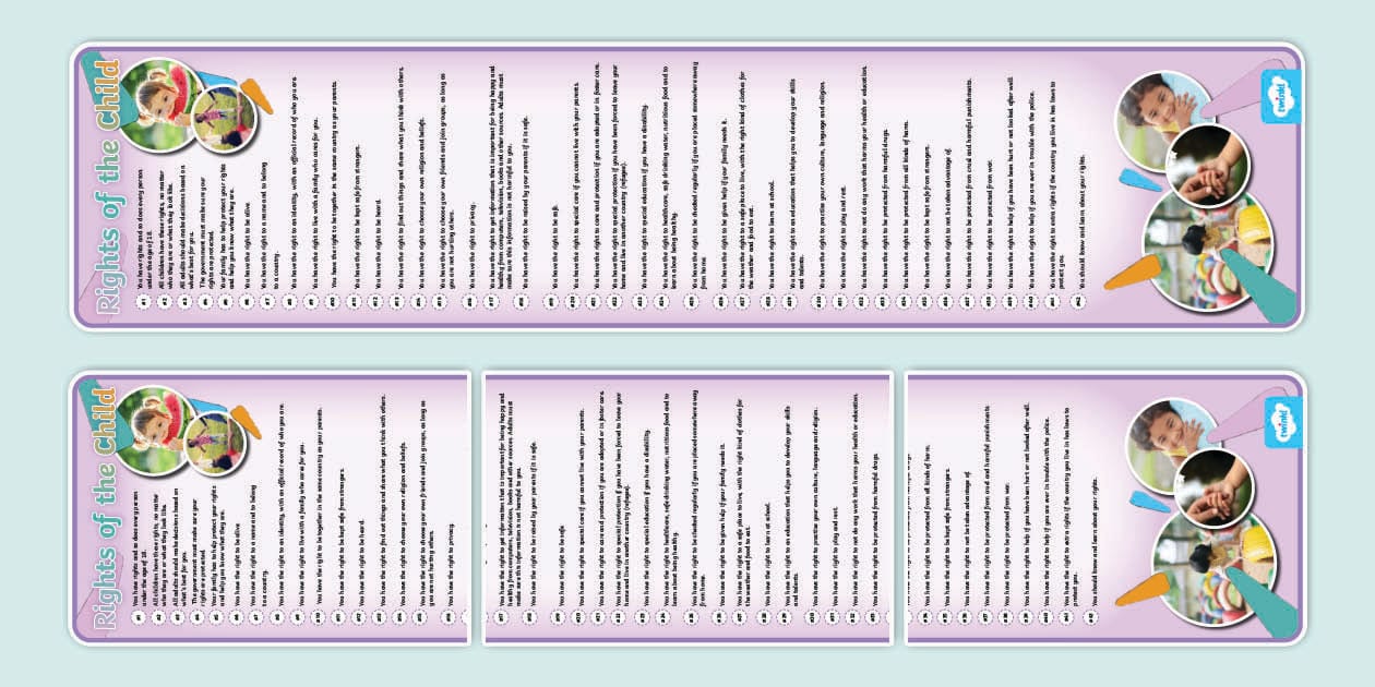 UNCRC Children's Rights Child Friendly Display Poster