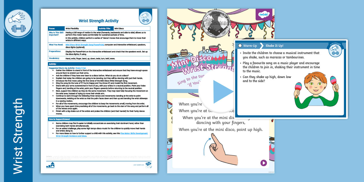 Fine Motor Wrist Strength Adult-Led Activity: Mini Disco