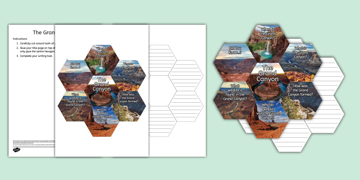* NEW * The Grand Canyon Hexagon Writing Template - Twinkl