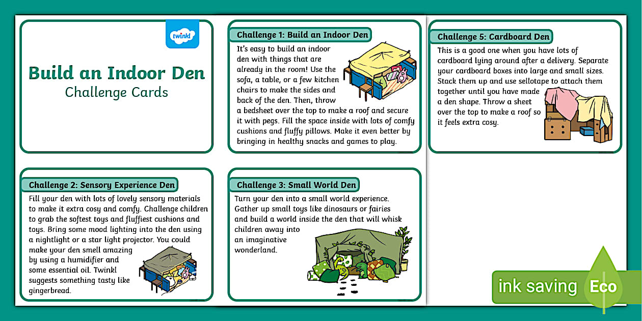 Build Indoor Den Activity Cards | Twinkl | KS1 | Indoor Play