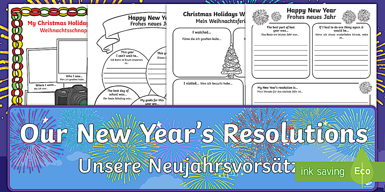 New Year's Resolution Resource Pack English/German - EAL, German, New Years